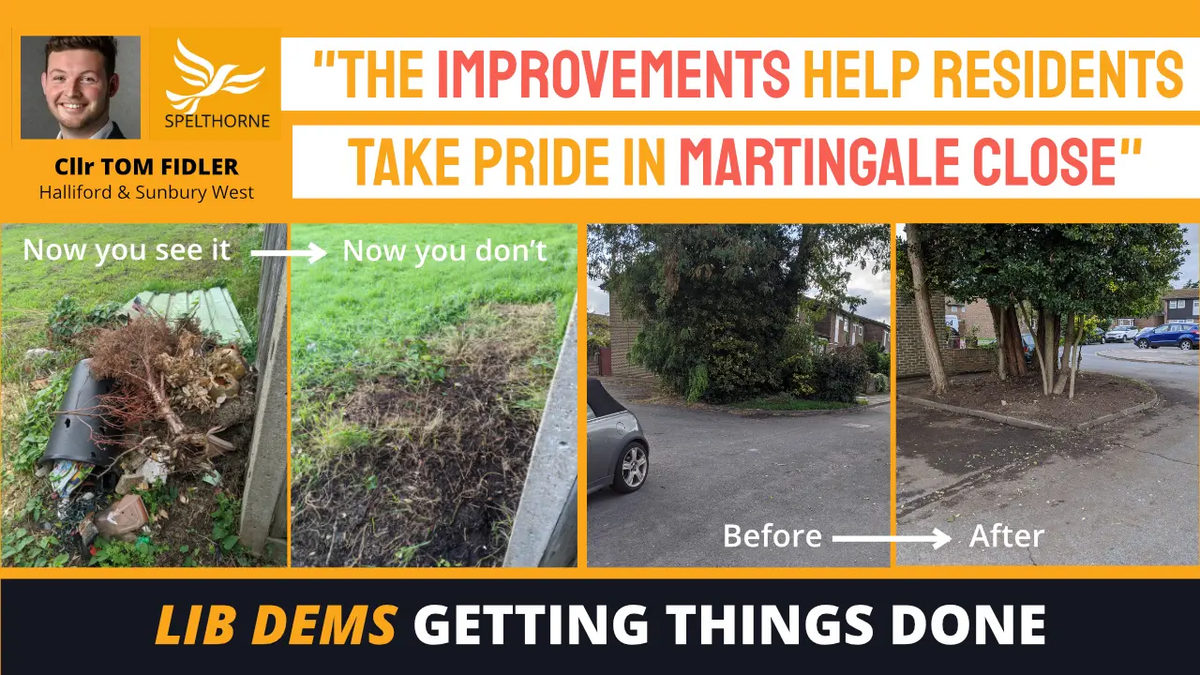 Cllr Tom Fidler steps in to help residents in Martingale Close ...